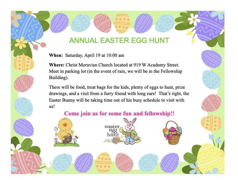 egg hunt at Christ – CHRIST MORAVIAN CHURCH