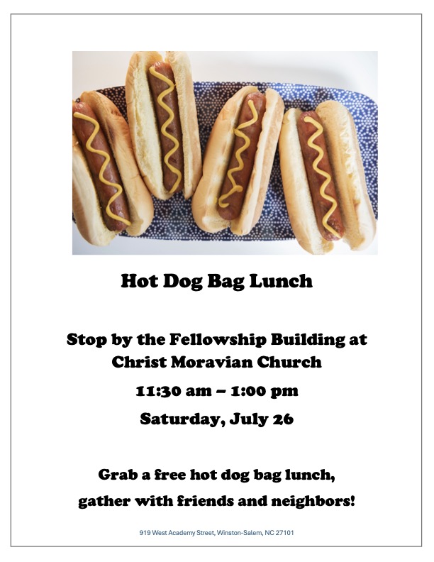 Hot Dog Bag Lunch flyer – CHRIST MORAVIAN CHURCH